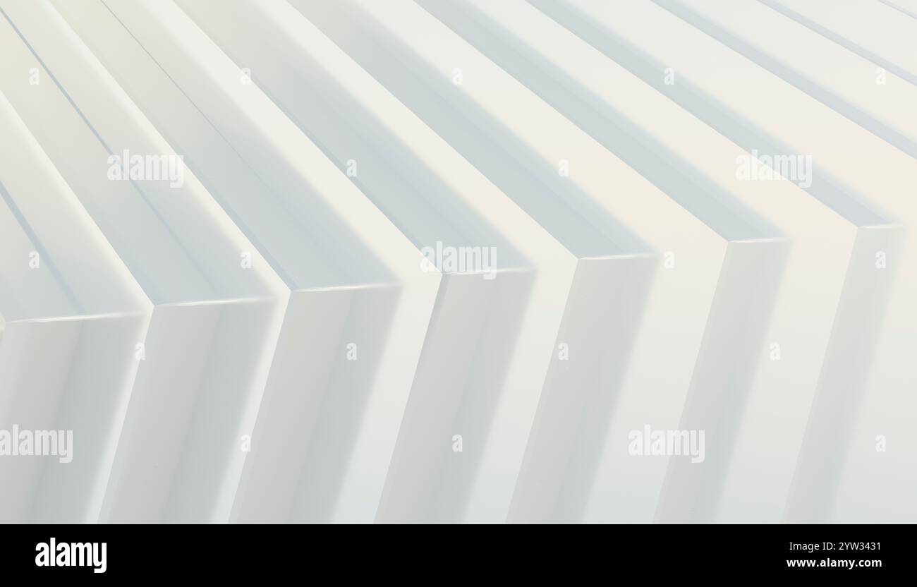 Abstract white architecture with geometric patterns and curved lines ...