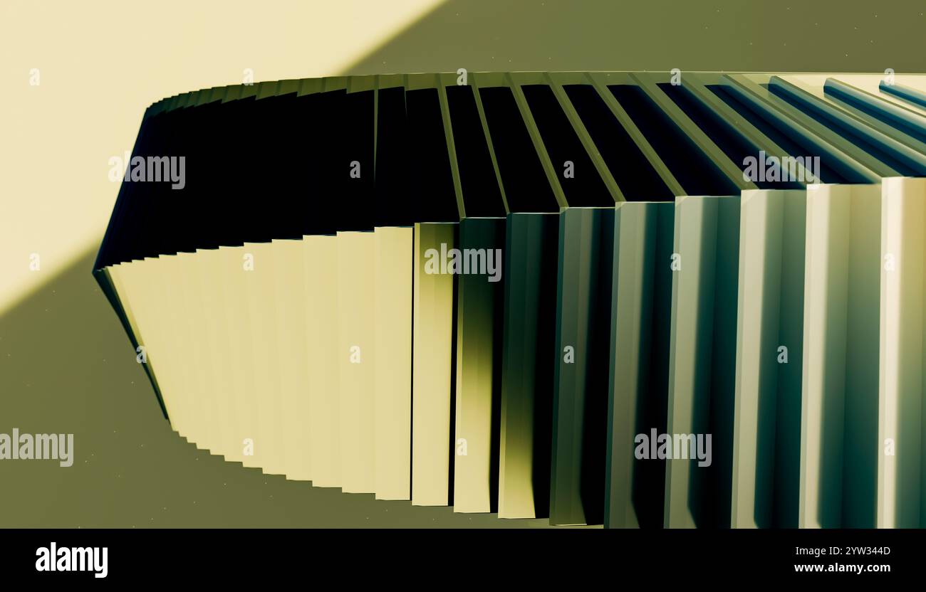 Close-up view of spiral staircase design with shadow patterns on the ...