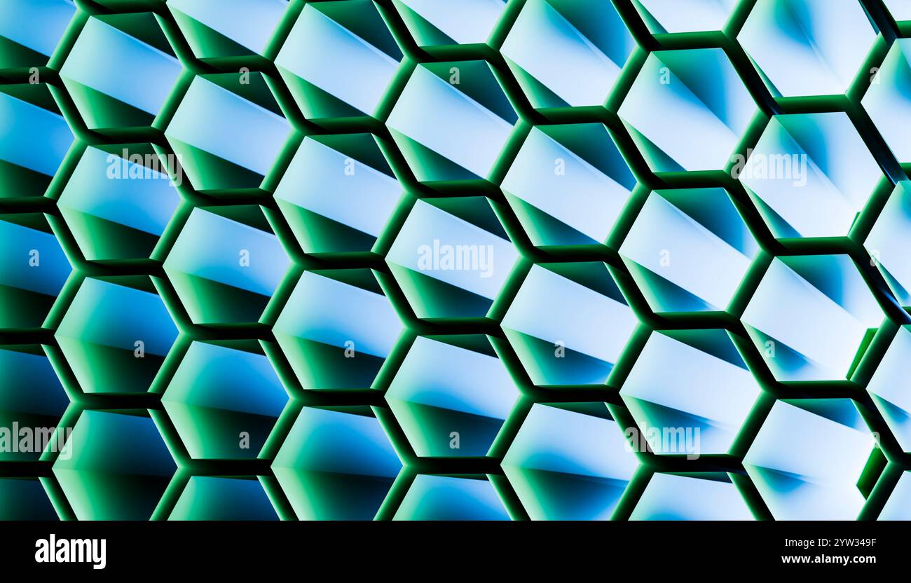 Abstract blue and white geometric honeycomb pattern Stock Photo - Alamy