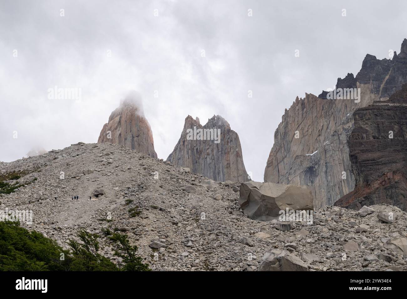 The rugged granite mountains at the Base of the Towers in Torres Del ...