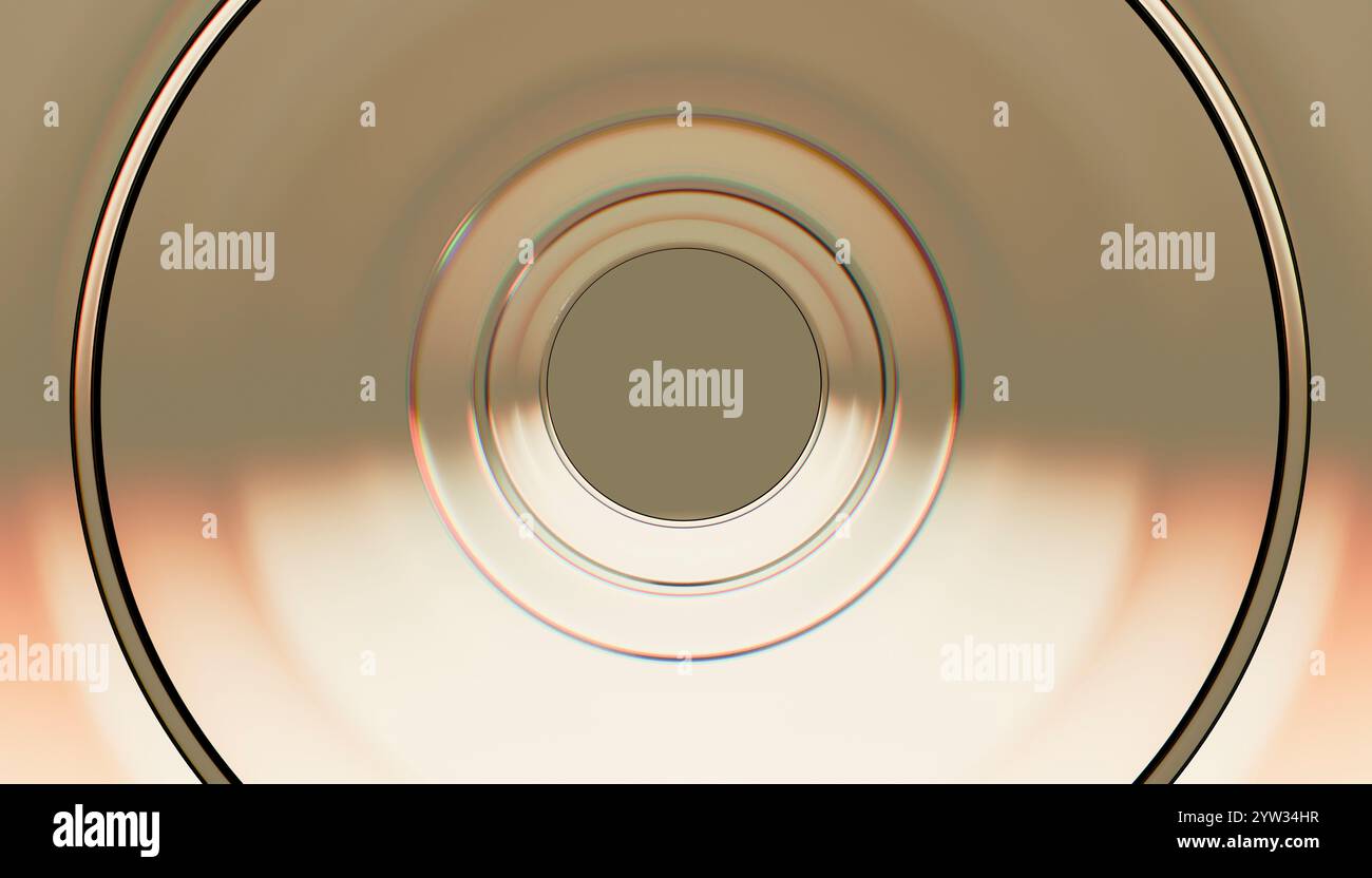 Abstract tunnel vision perspective in sepia tones with concentric circles creating a sleek ...