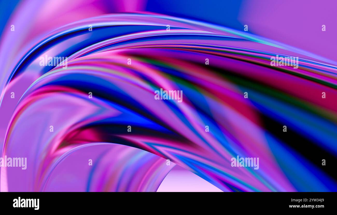 Abstract colorful waves with a smooth blend of purple and blue hues creating a dynamic and fluid ...