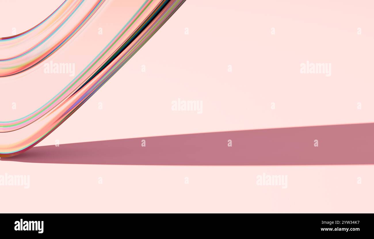 Abstract wavy lines in a soft pastel color gradient background casting ...