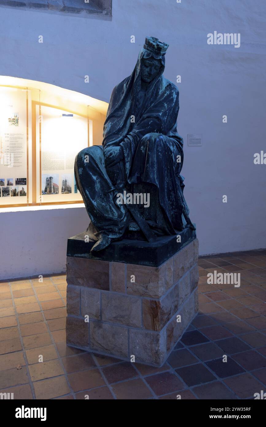 Mourning Magdeburg in the vestibule of St John's Church, bronze figure ...