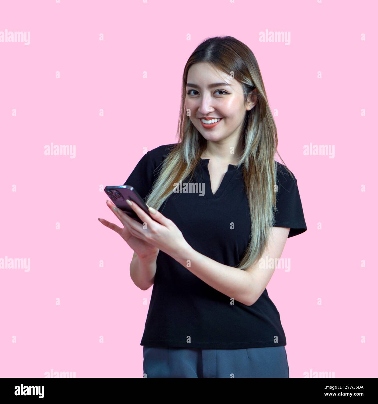 Smile typing hi-res stock photography and images - Alamy