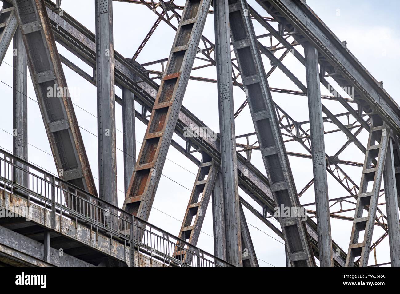 Details, truss bridge over the river Stock Photo - Alamy