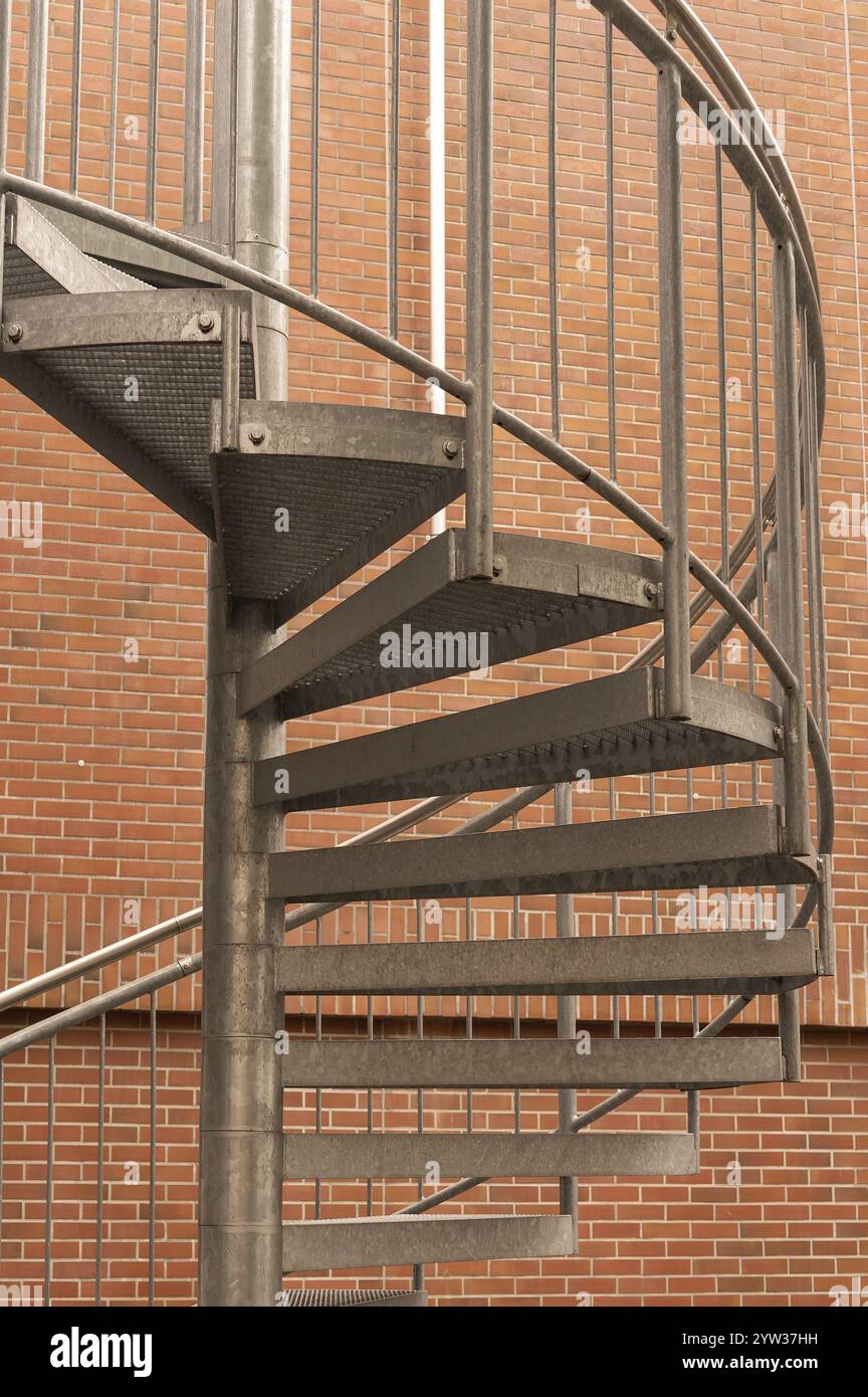 Metal staircase outside the building Stock Photo - Alamy