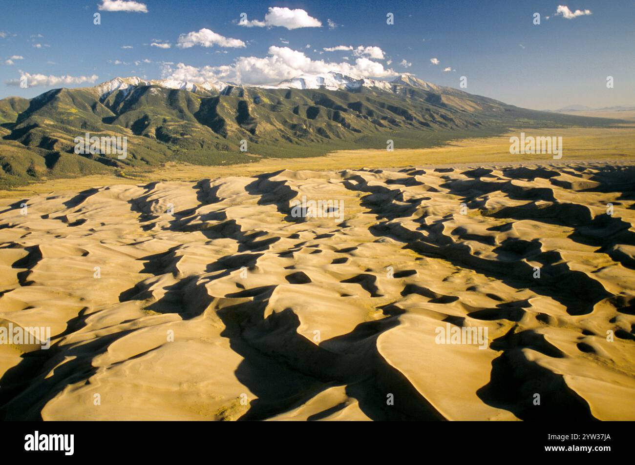 Aerial view of Great Sand Dunes Wilderness in Great Sand Dunes National ...