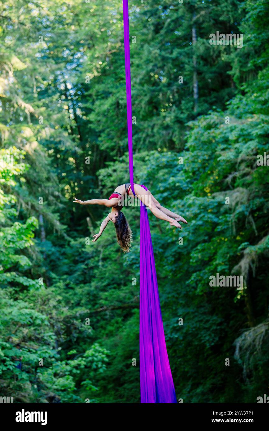 Female circus performer demonstrates flexibility hi-res stock ...