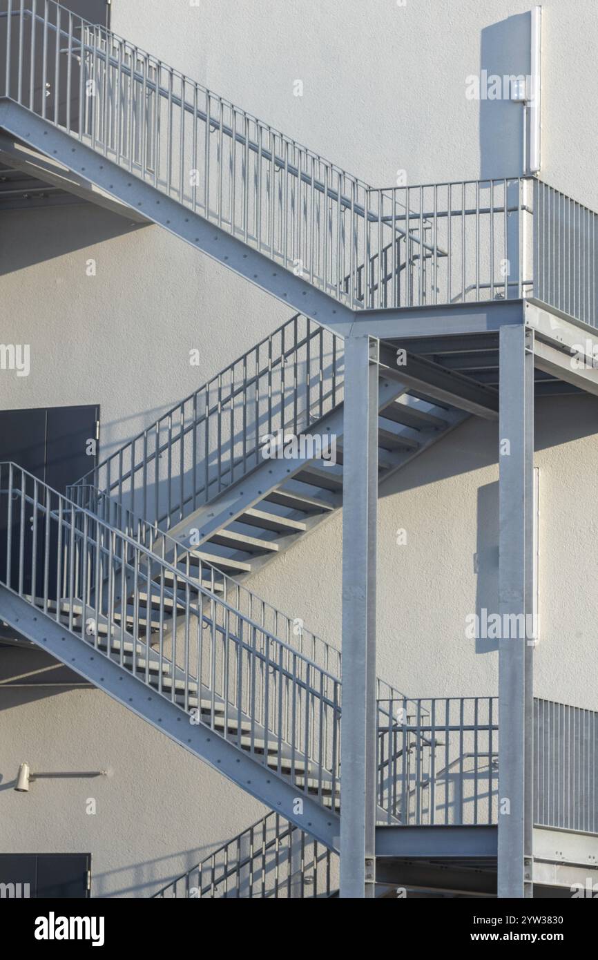 Metal staircase outside the building Stock Photo - Alamy