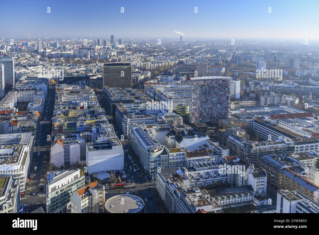 Aerial view, Leipziger Strasse, Axel Springer tower block, GSW tower ...