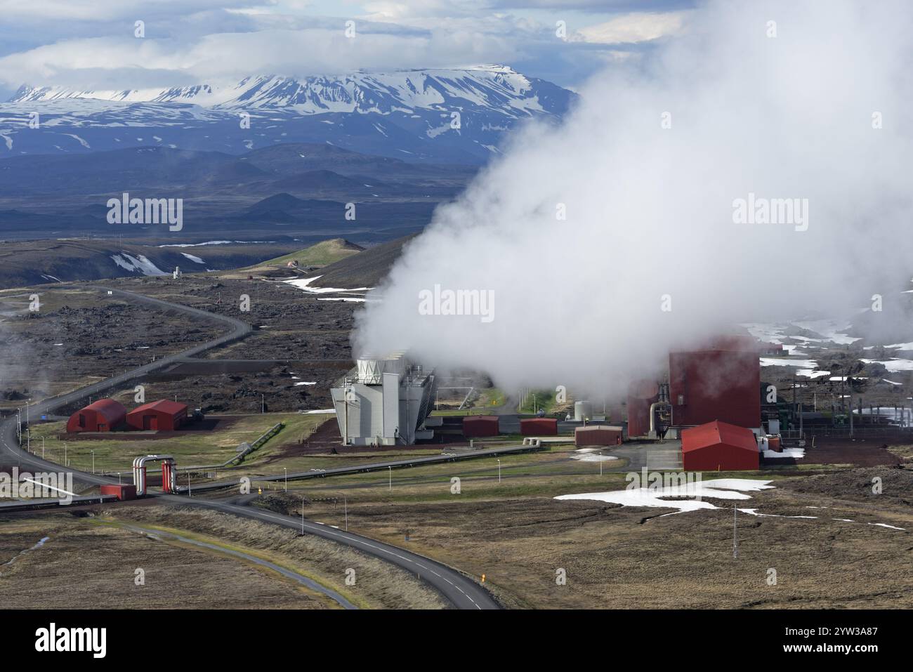Geothermal power station Krofluvirkjun, near Myvatn, krafla vulcano ...