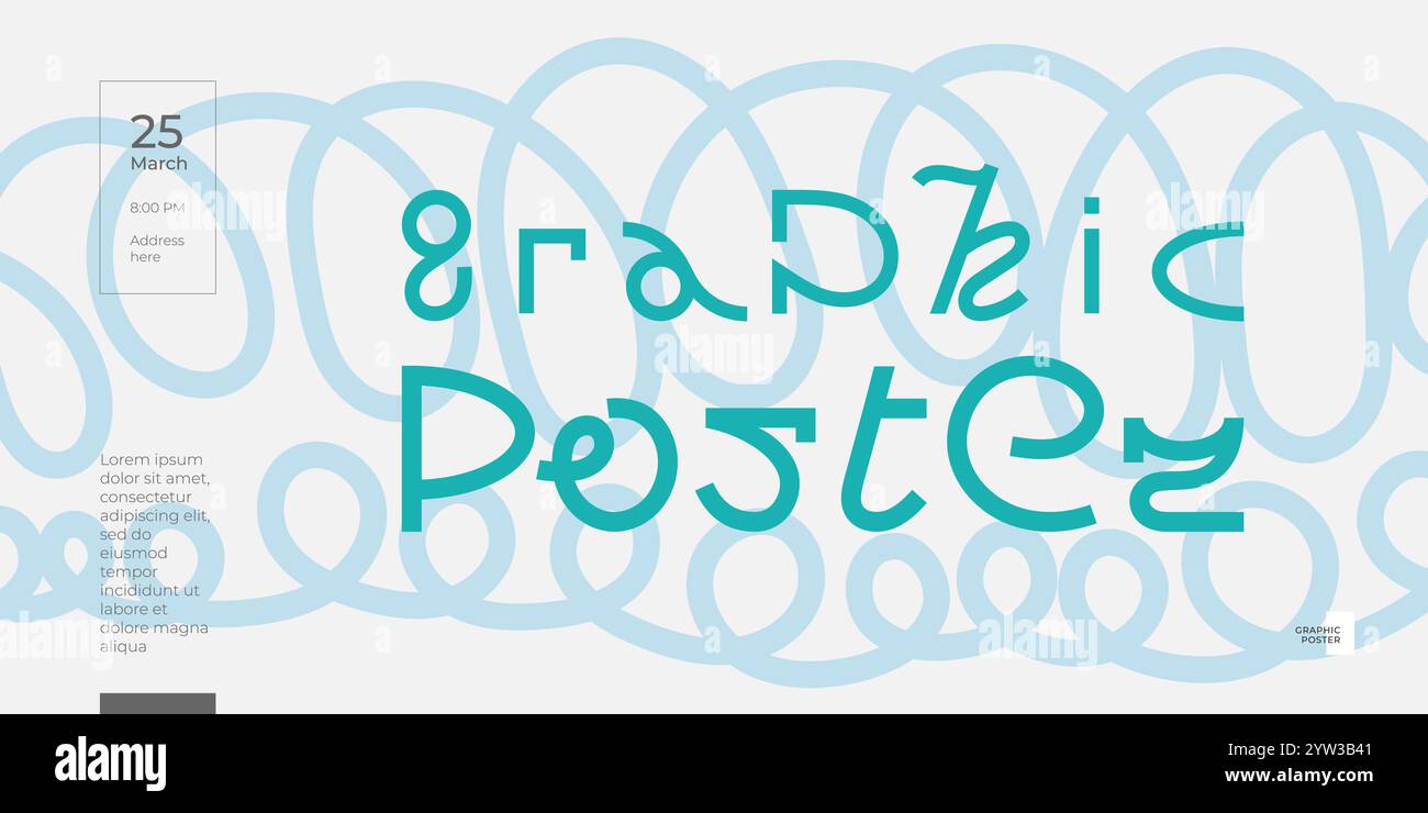 Abstract banner featuring bold shapes and stylish typography. Curved ...