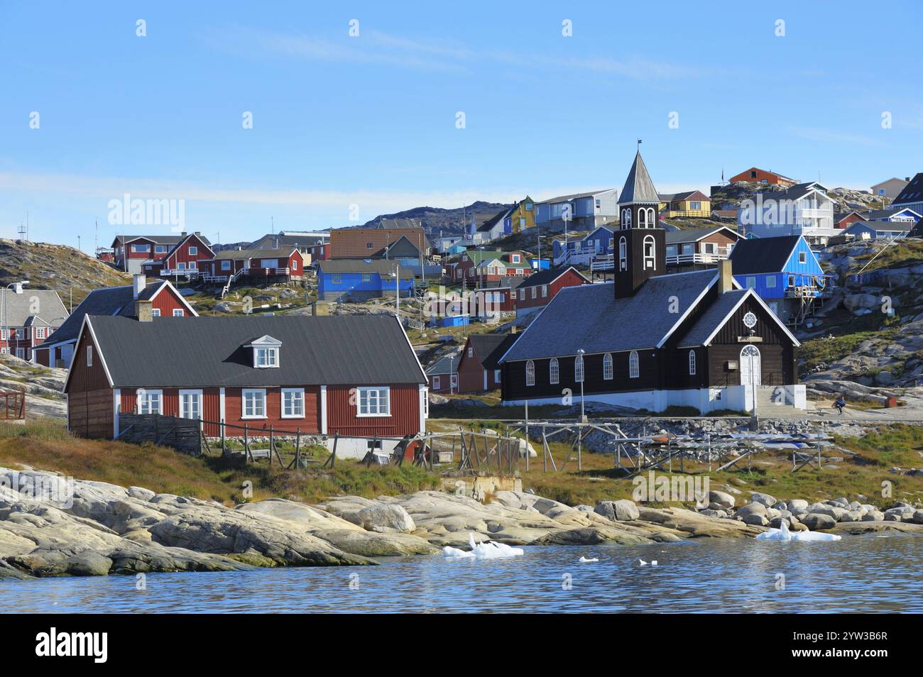 Church of Zion, Ilulissat, Disko Bay, West coast, Greenland, Jakobshavn ...