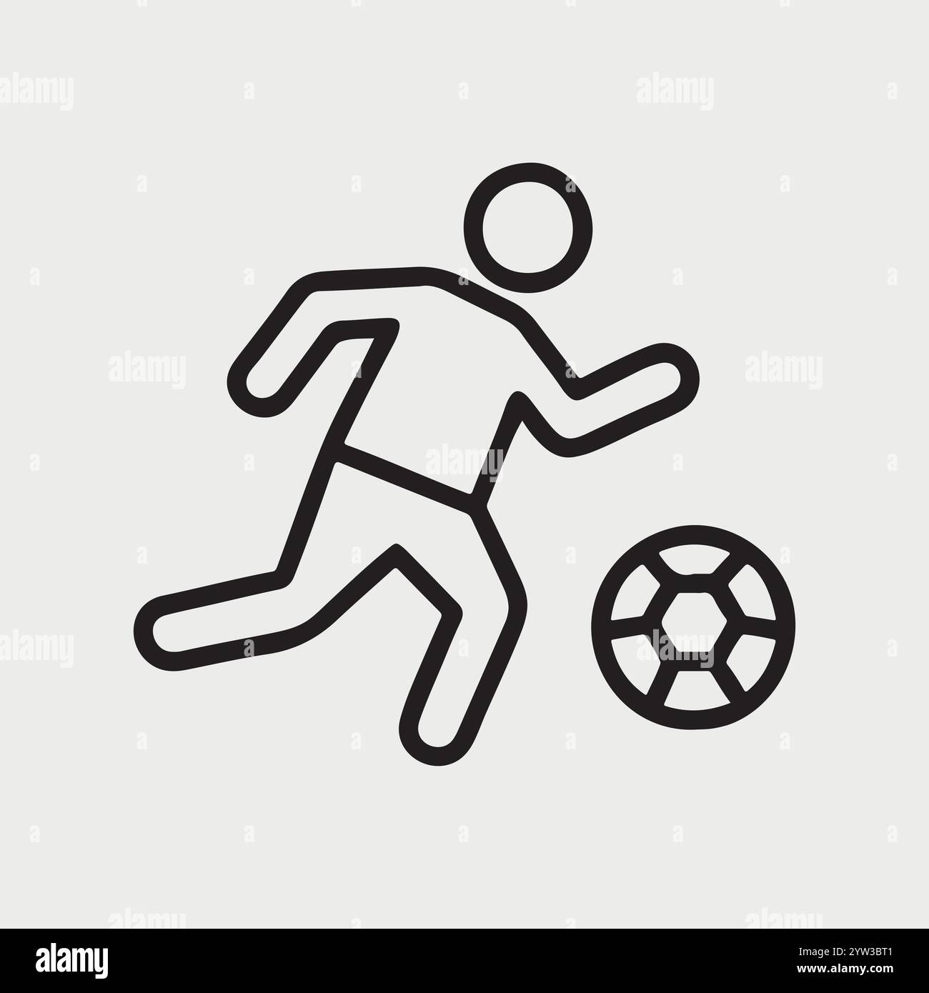 Football player vector icon. Symbol in Line Art Style for Design ...