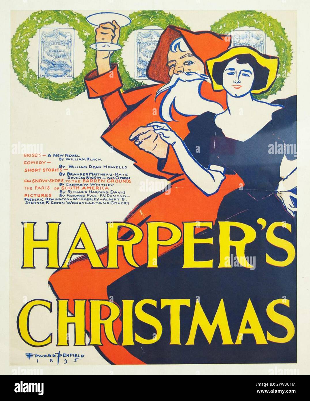 1895 Harper's Christmas Magazine Cover with art cover by Edward ...