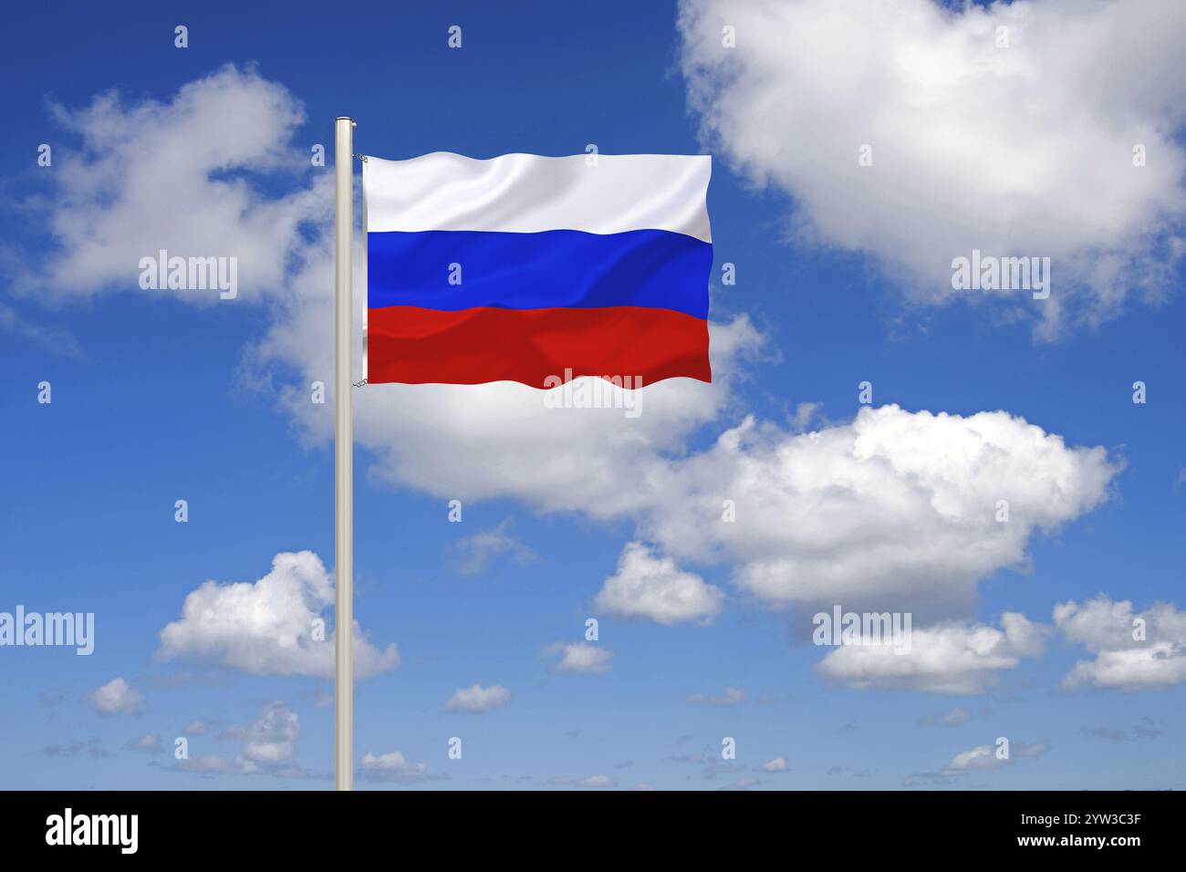 The flag of Russia, former Soviet Union, capital is Moscow, USSR Studio ...