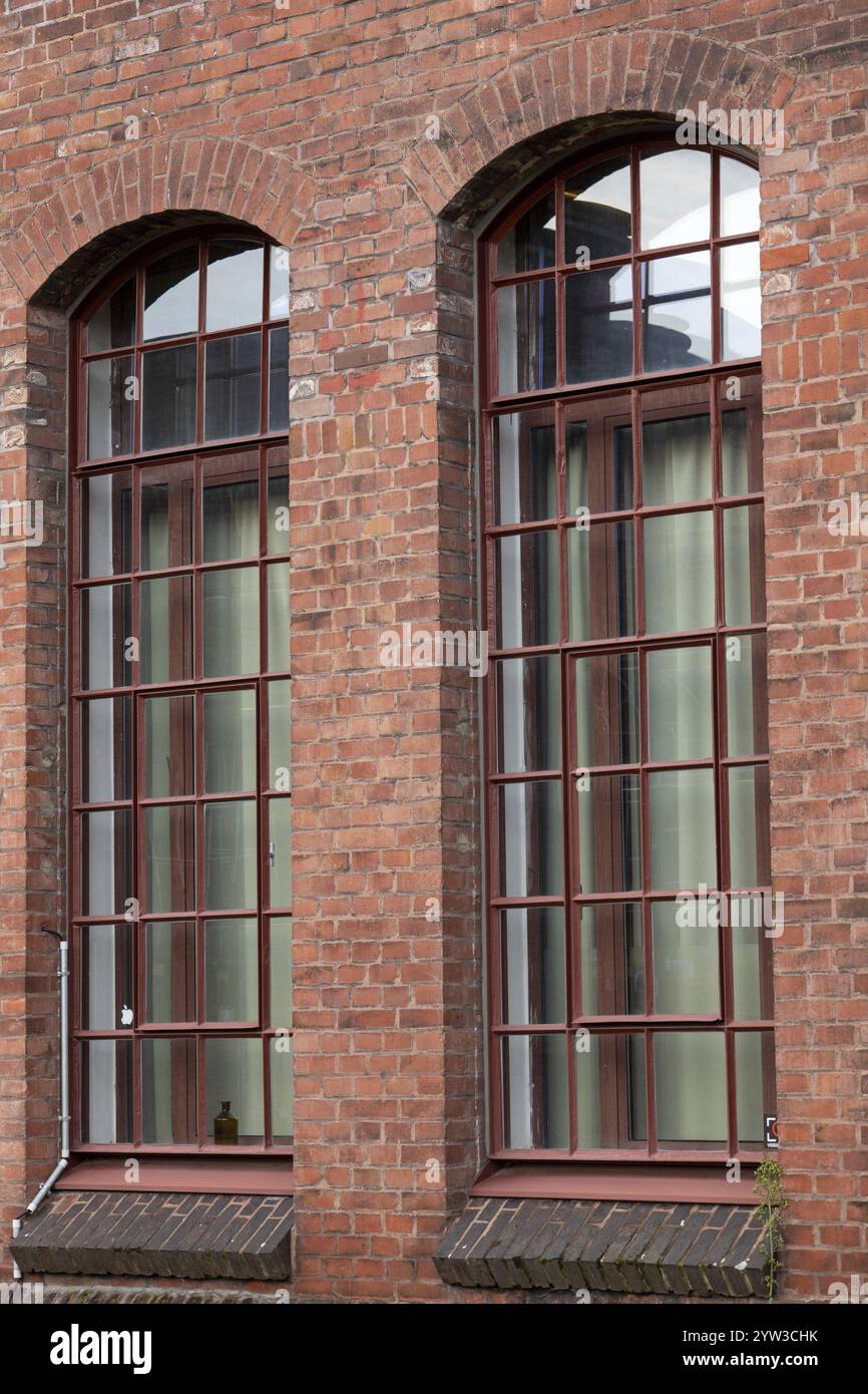 Details of 100 years old industrieal buildings, windows Stock Photo - Alamy