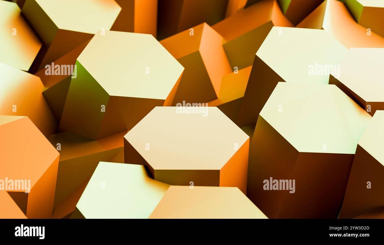 Illustration of abstract pattern of irregular honeycomb shapes in warm ...