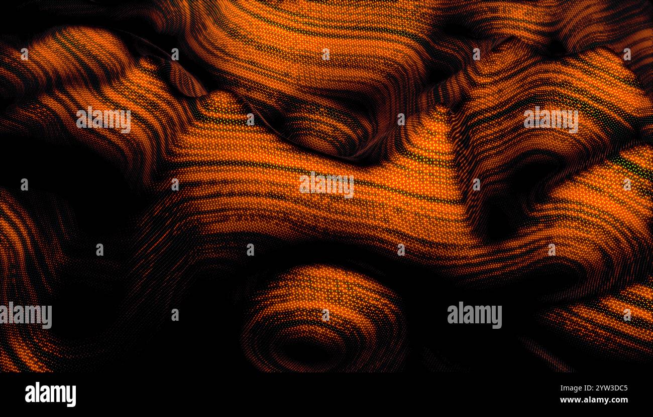 Illustration of abstract orange and black wavy pattern resembling ...