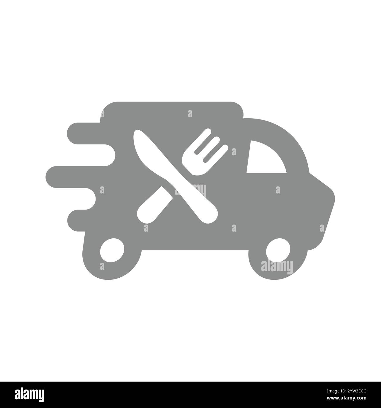 Food delivery vector icon. Fast food delivering van Stock Vector Image ...
