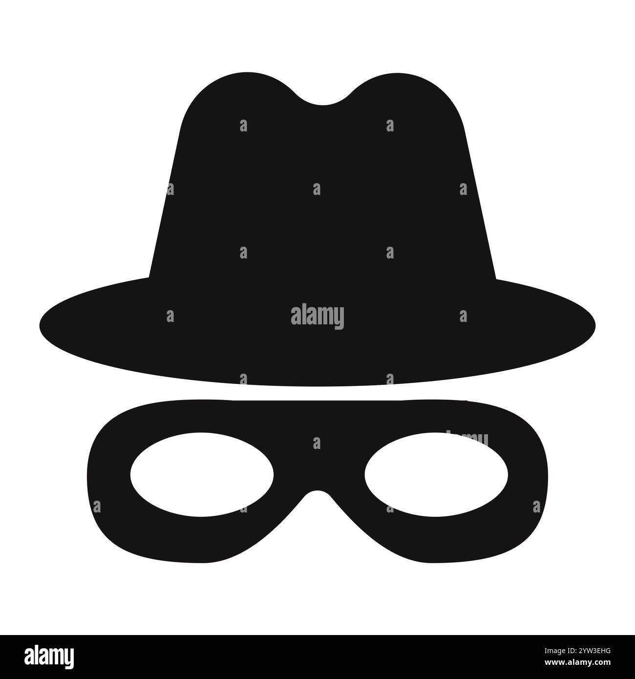 Incognito mask, villain or robber hide face element, black silhouette ...