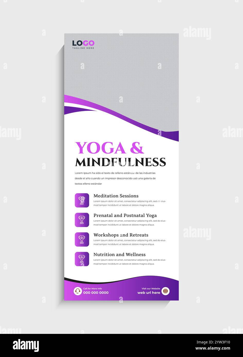 Yoga fitness standee roll up banner template design Stock Vector Image ...