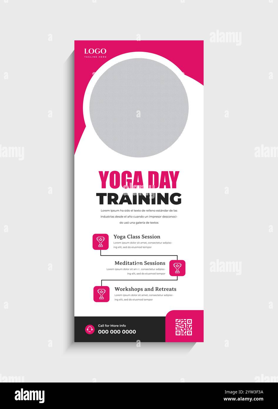 Yoga fitness standee roll up banner template design Stock Vector Image ...
