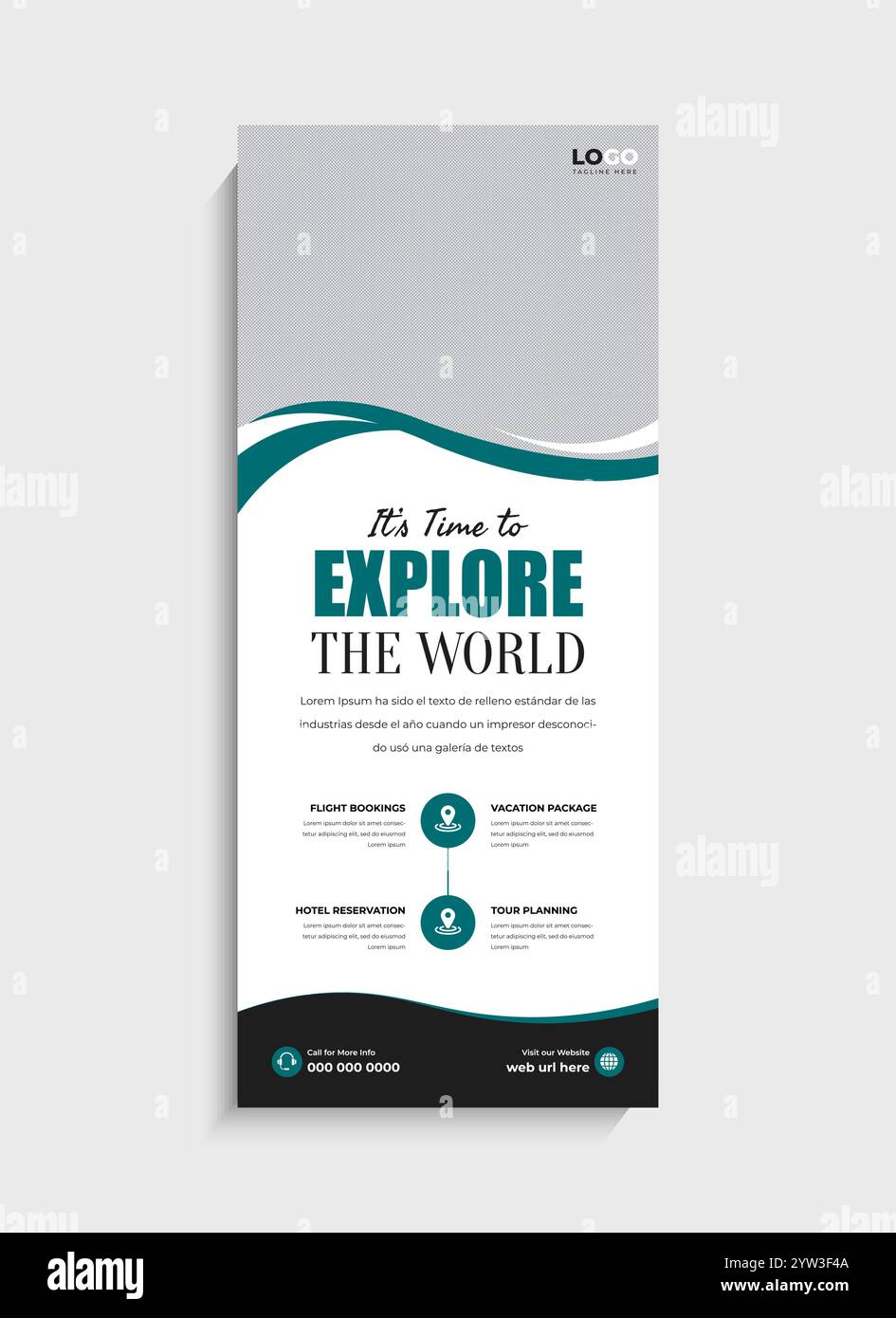 Travel Agency standee roll up banner template design Stock Vector Image ...