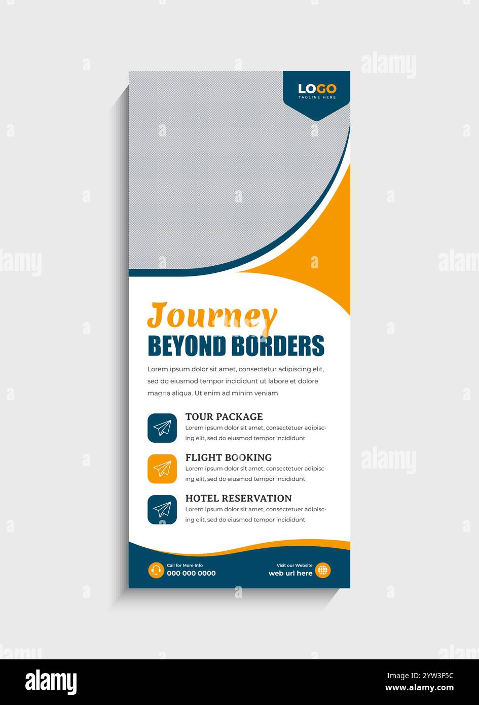 Travel Agency standee roll up banner template design Stock Vector Image ...