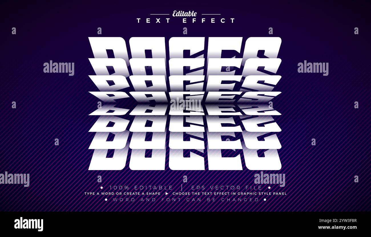 Pages 3D Text Effect Design Editable and Scalable Vector Graphic Style Effect with Book Page ...