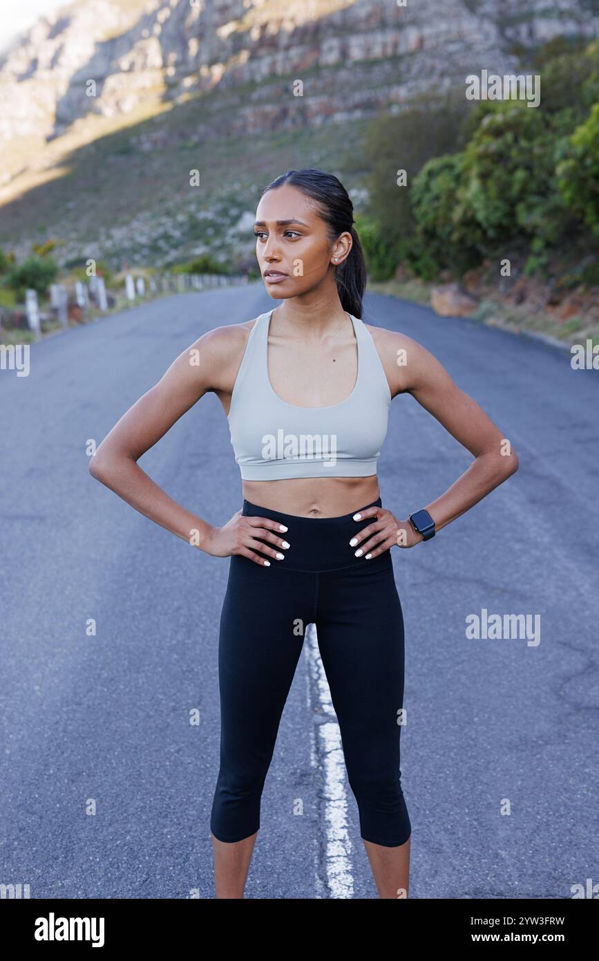 Female jogger standing on hi-res stock photography and images - Alamy