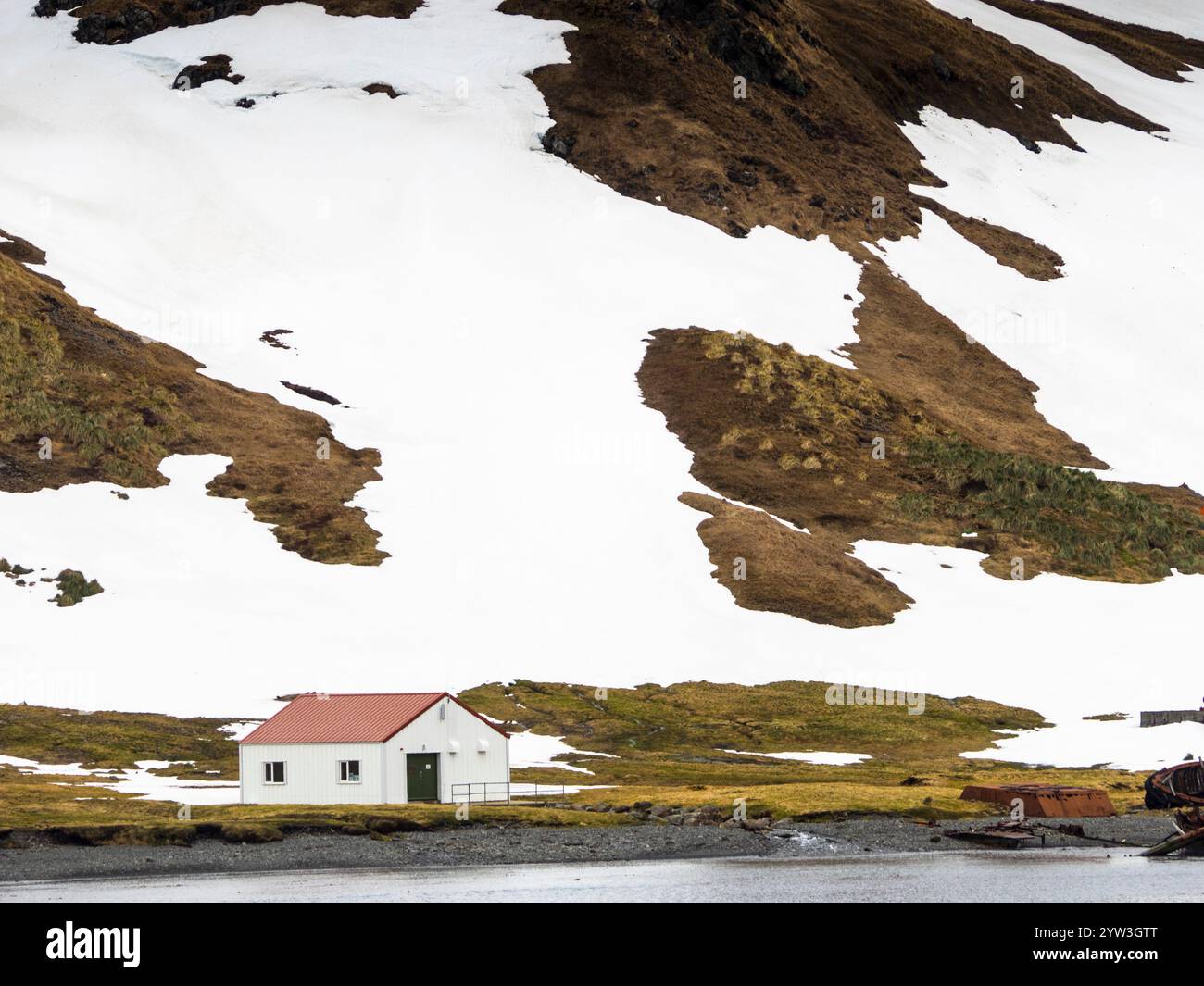 Grytviken hydro electric power plant building, South Georgia Stock ...