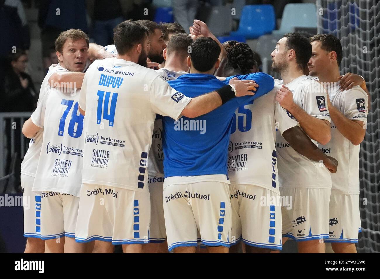 Celebration Victory Team Dunkerque Handball Grand Littoral during the ...