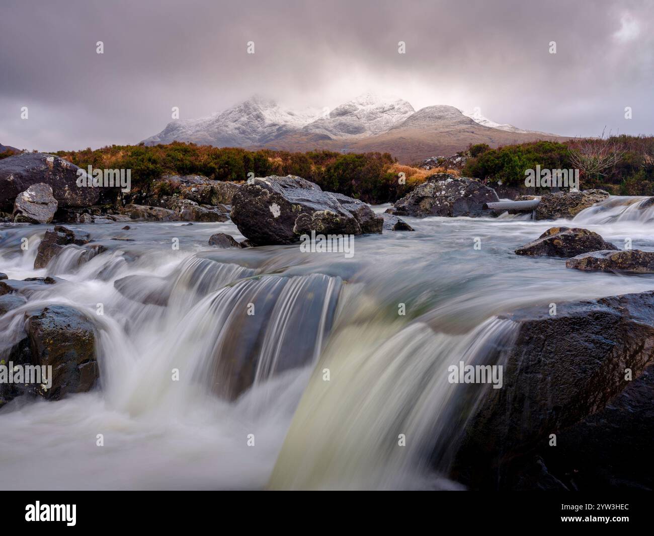 Sligachan, Skye - February 12, 2024: Waterfalls and mountains at ...