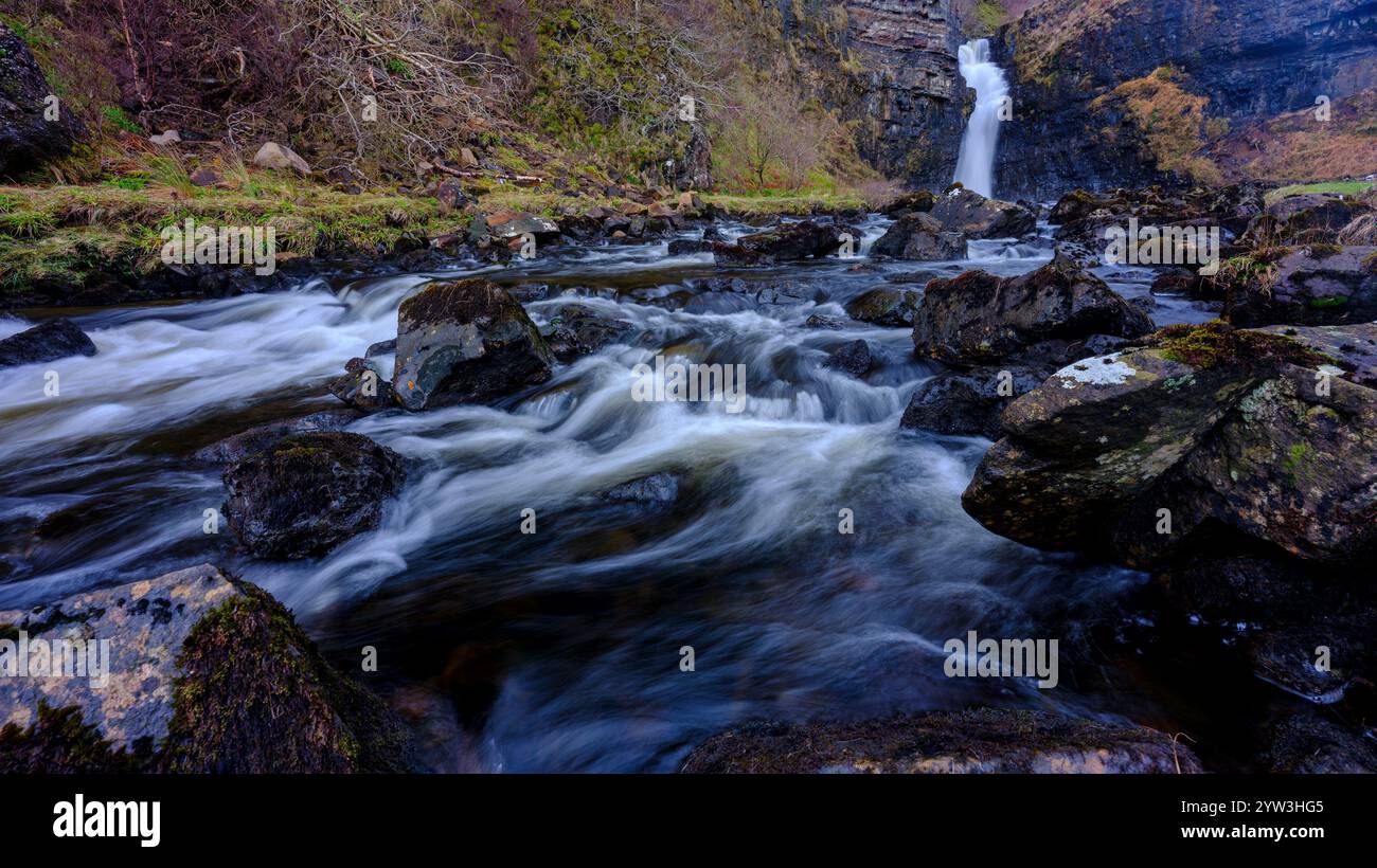 Lealt, UK - February 14, 2024: Lealt waterfalls, Skye Stock Photo - Alamy