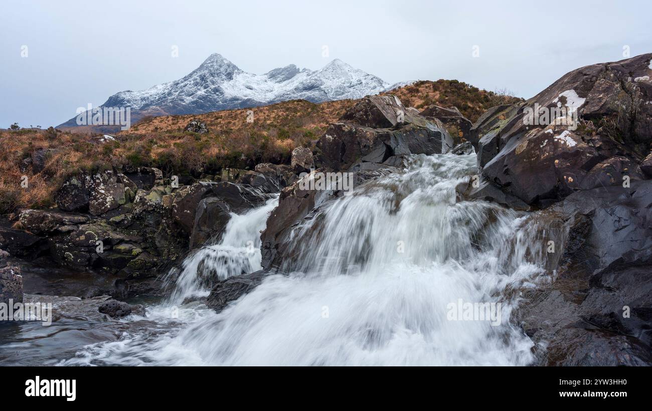 Sligachan, Skye - February 12, 2024: Waterfalls and mountains at ...