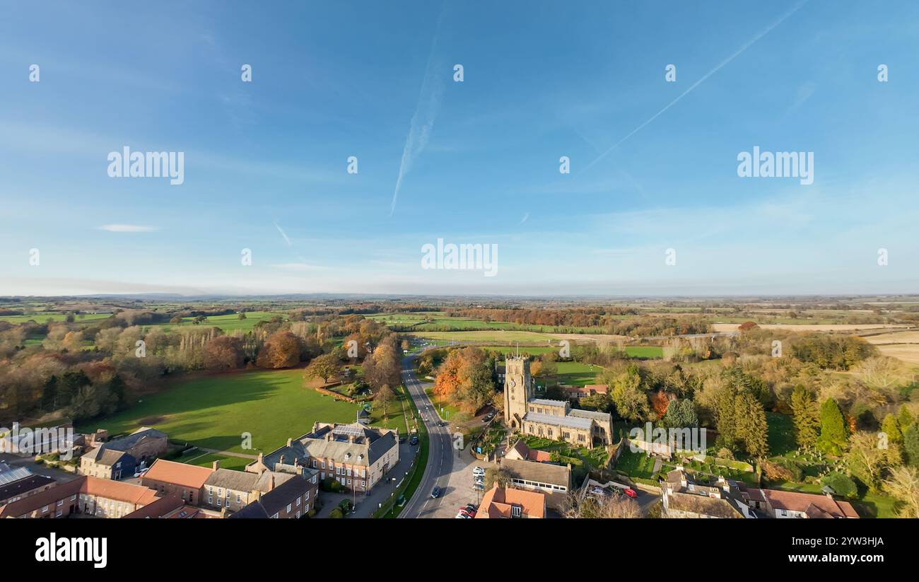 Aerial photo of the beautiful town of Bedale which is a market town in ...