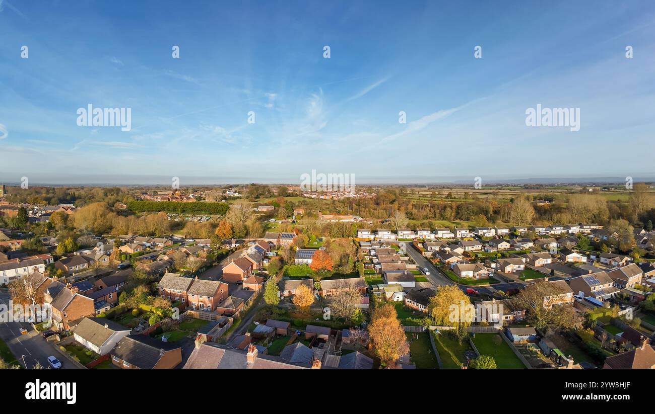 Aerial photo of the beautiful town of Bedale which is a market town in ...