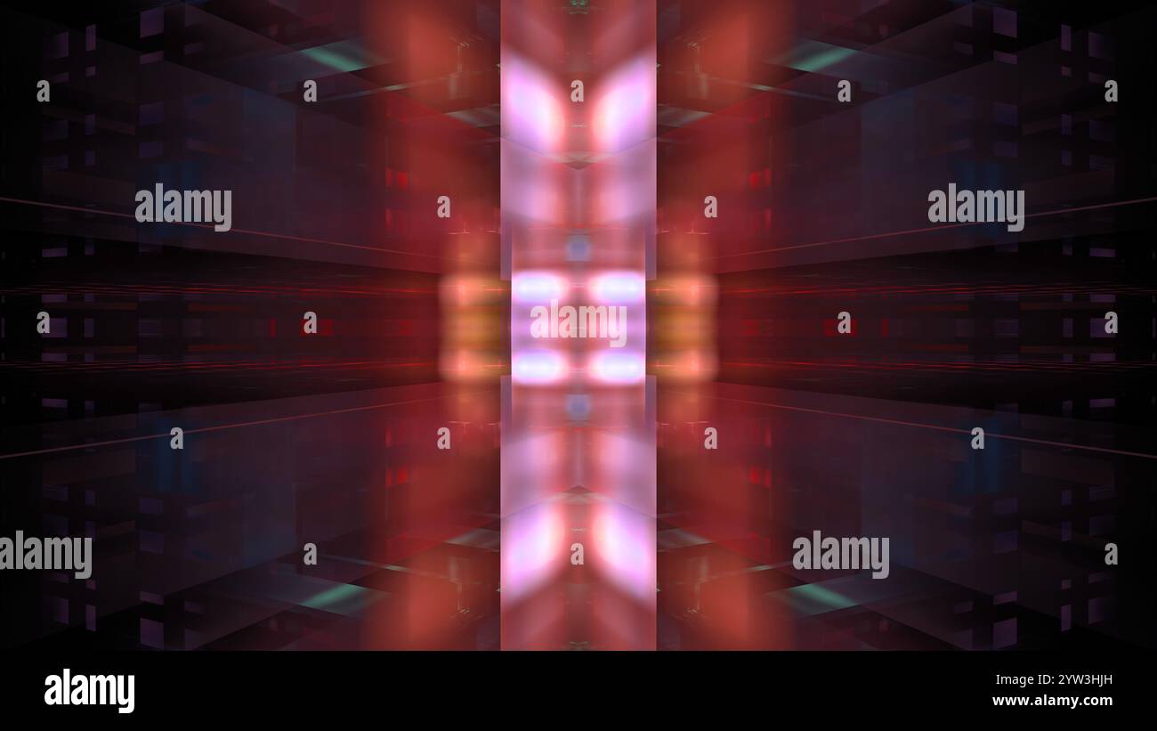 Abstract composition features vibrant colors and dynamic patterns creating a visually ...