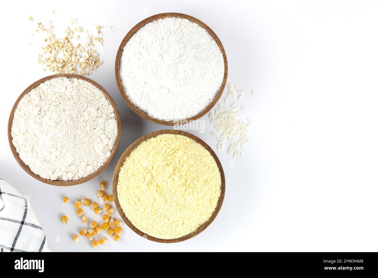 Assortment of alternative, gluten-free flours. Baking ingredients ...