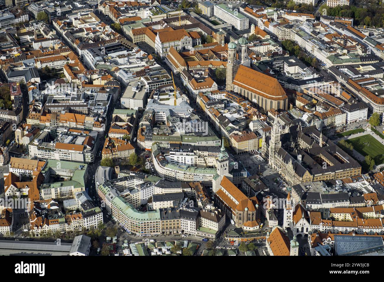 Munich city centre, aerial view, bird's eye view, Munich, Bavaria ...