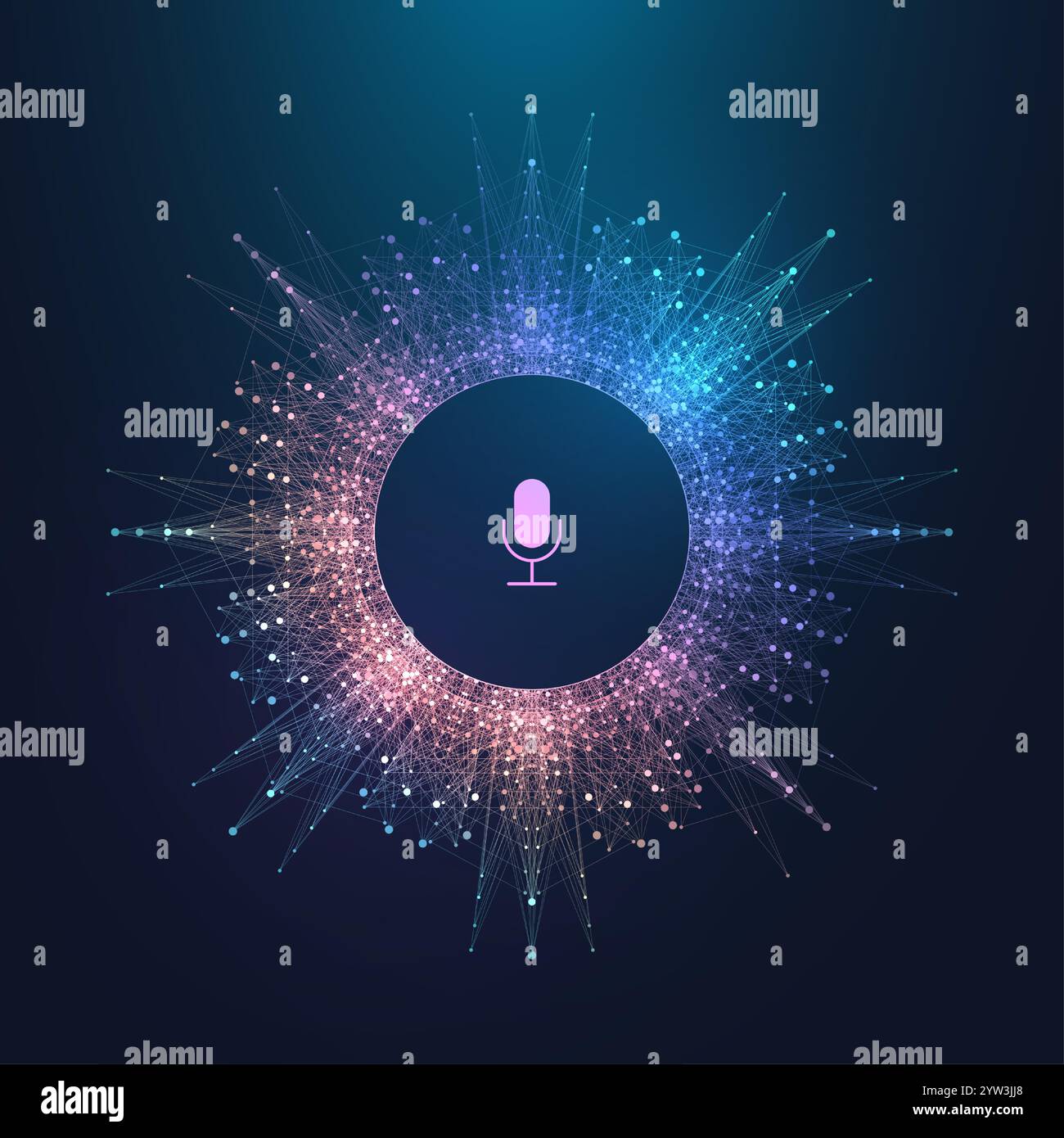 Voice assistant concept. Vector sound wave. Voice and sound recognition equalizer wave flow ...