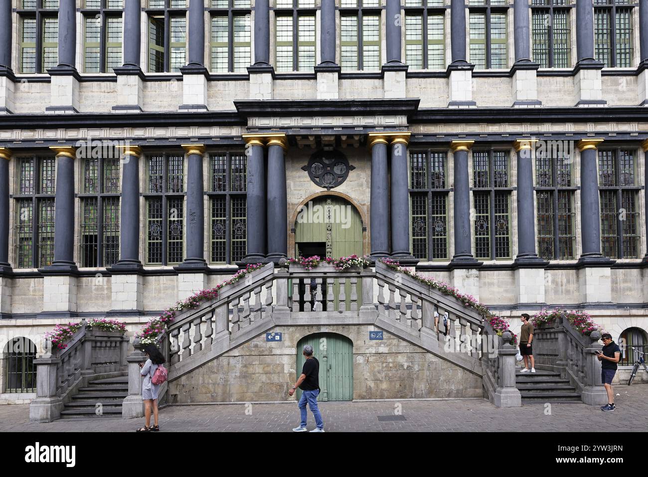 Historic City Hall Stadhuis, main entrance, Ghent, Flanders, Belgium, Europe Stock Photo - Alamy