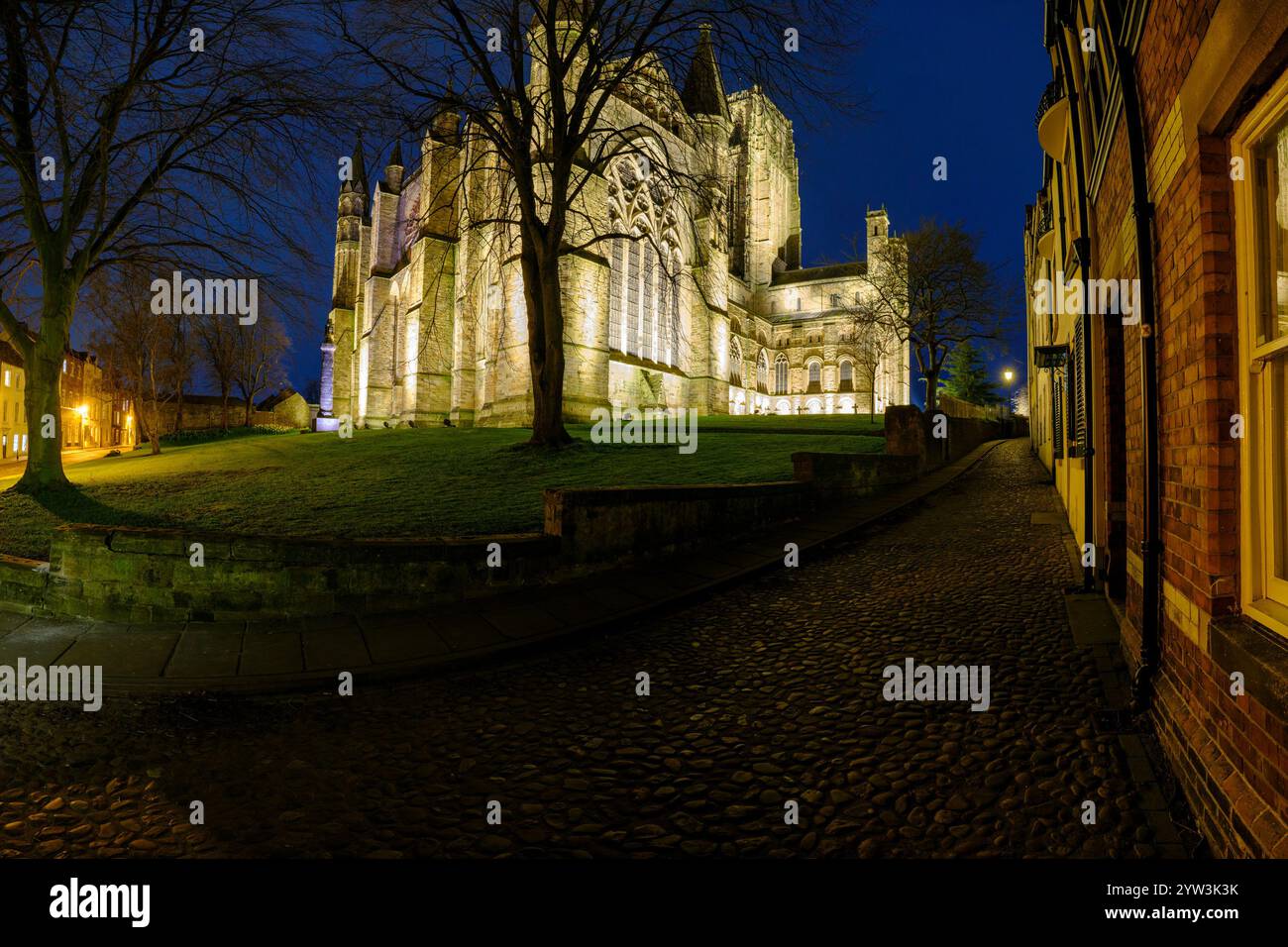 Durham, UK - March 19, 2024: Night view of Durham Cathedral Stock Photo ...