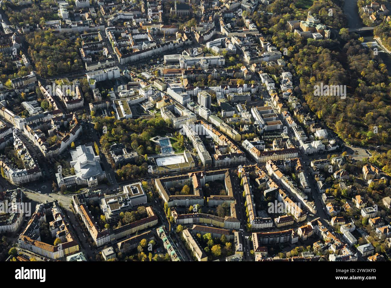 Aerial view, bird's eye view, Munich, Bavaria, Germany, Europe Stock ...