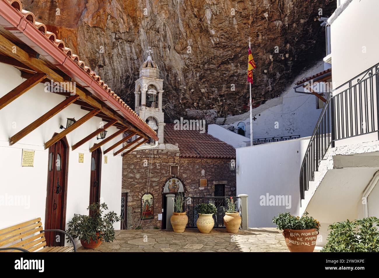 Greek Orthodox Monastery of Elona, Moni Elonis on the cliffs, Parnon ...