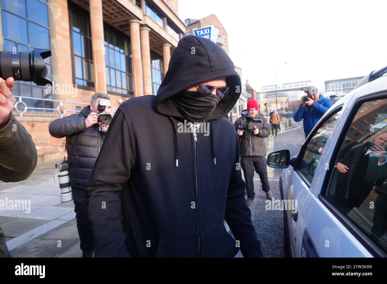 Adam Carruthers outside Newcastle Crown Court where he is accused of ...