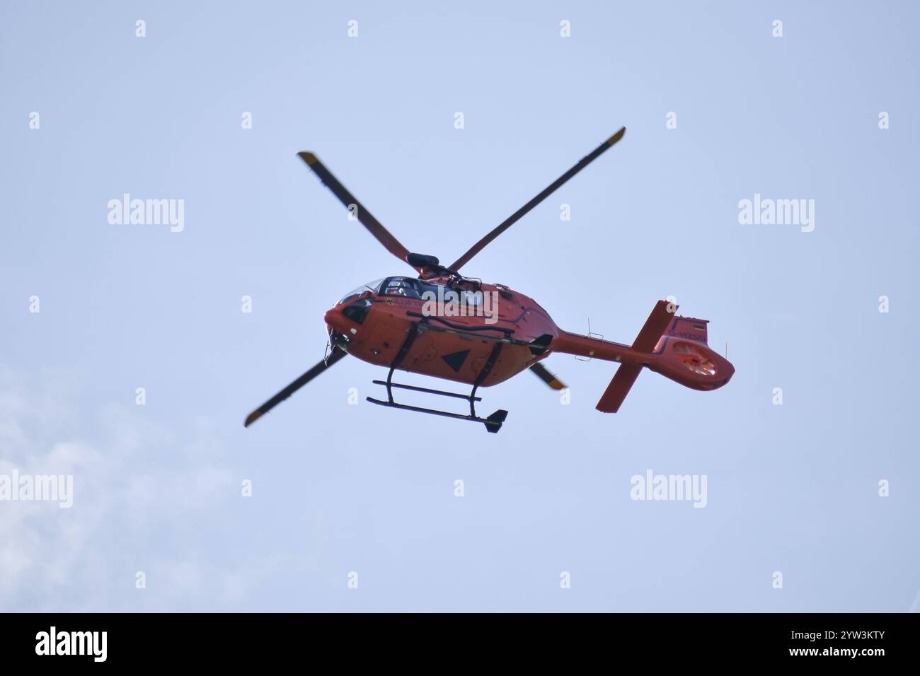 Airbus EC135 helicopter of the German air rescue service in operation ...
