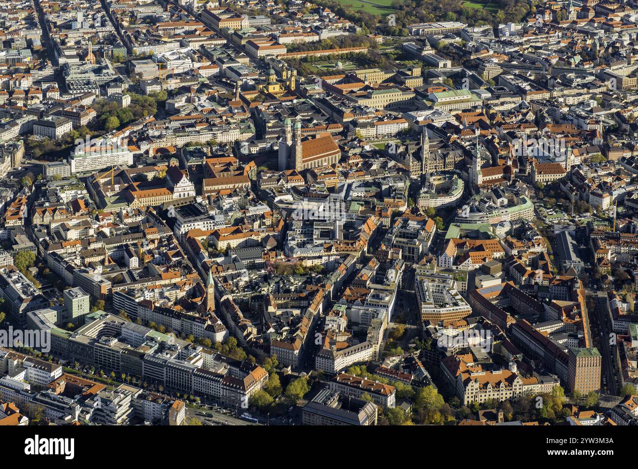 Munich city centre, aerial view, bird's eye view, Munich, Bavaria ...